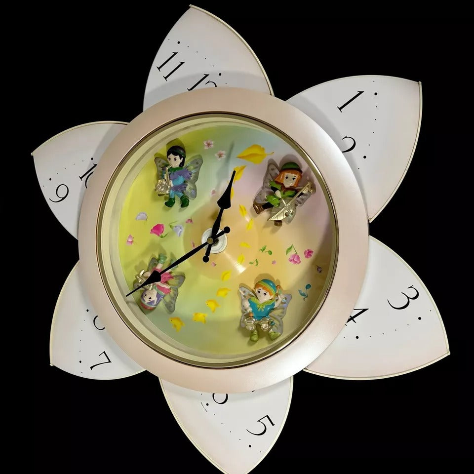 Rhythm “Floral Fantasy” Magic Motion Musical Wall Clock with Surprise ...