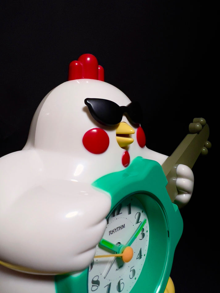 Rhythm “Rock n’ Roll Chicken” Novelty Musical Alarm Clock with Fun Sin ...