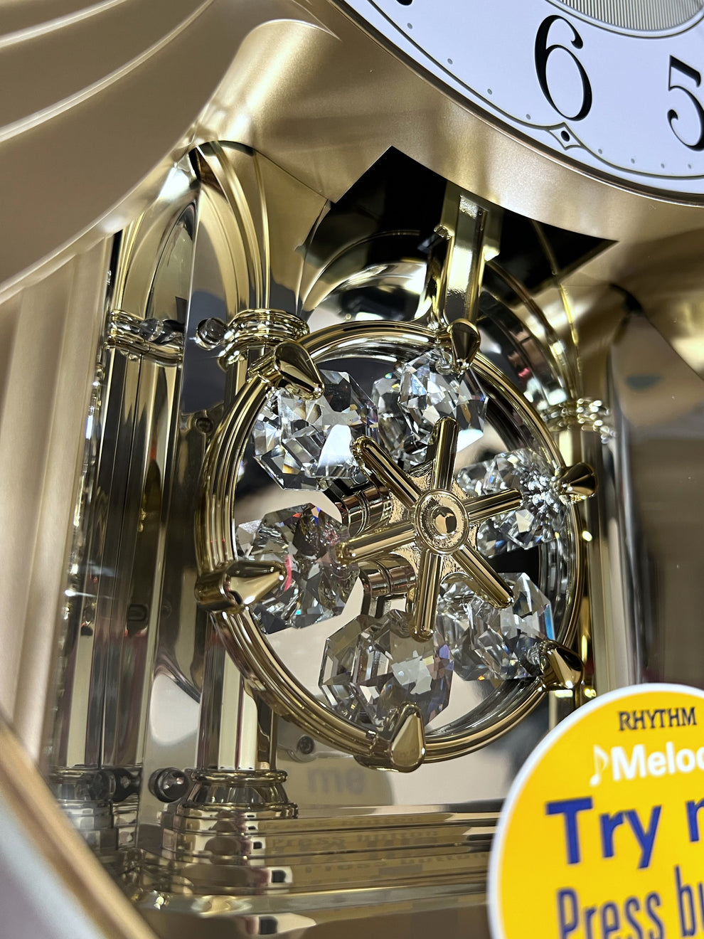 Rhythm “Champagne Snowflake” Musical Motion Decorative Pendulum Wall C ...